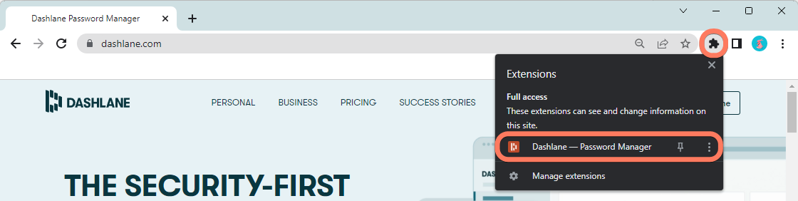 Installieren der Dashlane Smart Extension – Dashlane