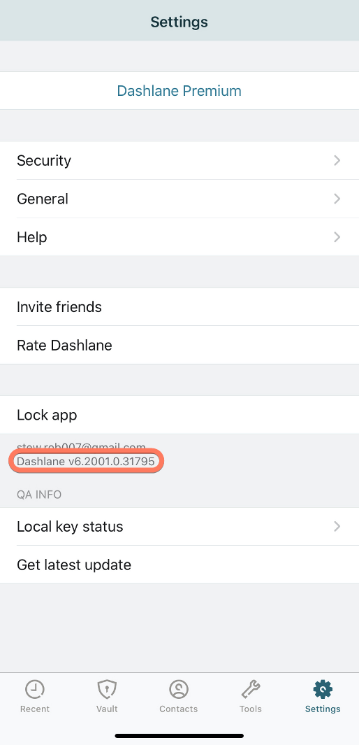 Find out what version of Dashlane you're using – Dashlane