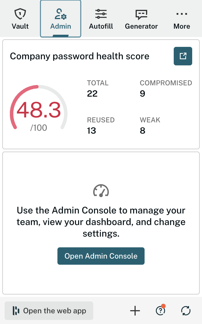Manage the Password Health of your professional plan – Dashlane