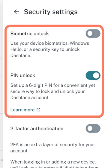 Open the web app with your PIN code, fingerprint, or security key ...