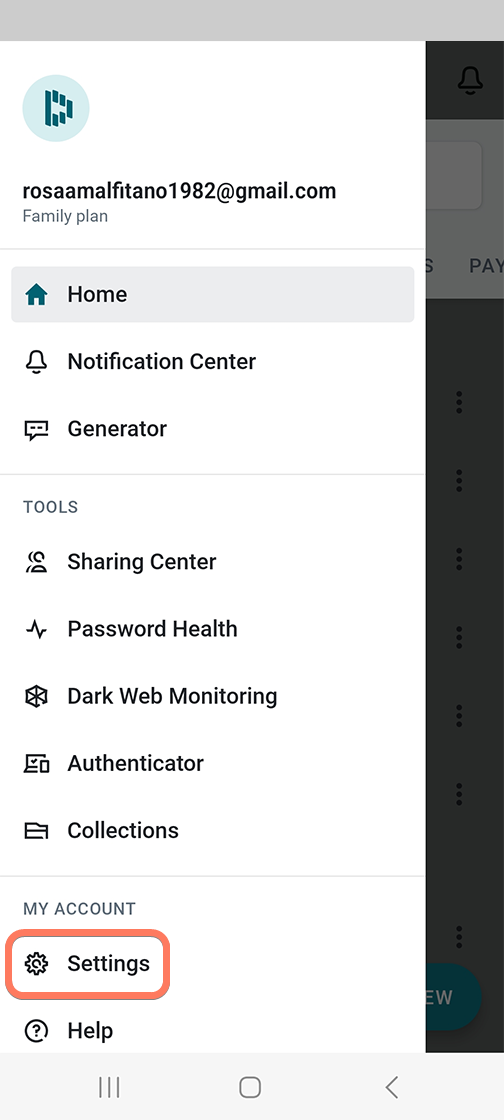 Change the email address I use to log in to Dashlane – Dashlane