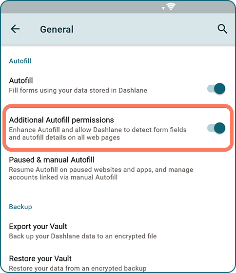 Autofill your data on Android – Dashlane