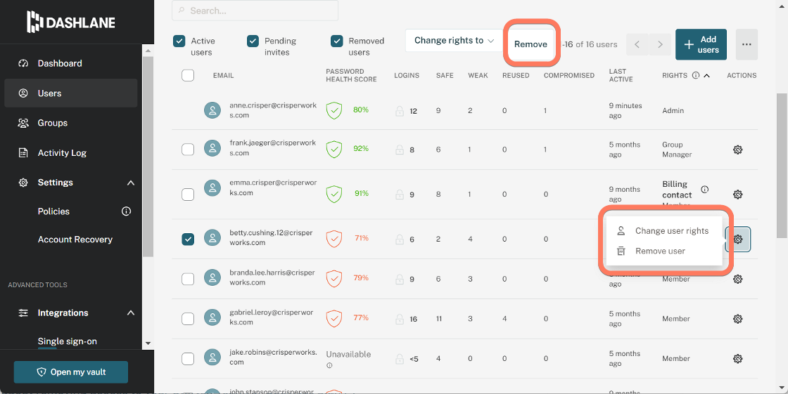 Offboard employees from your Dashlane plan – Dashlane