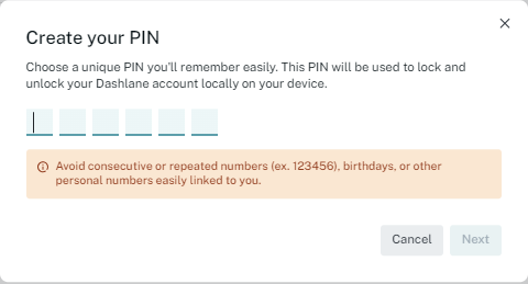 Open the web app with your PIN code, fingerprint, or security key ...