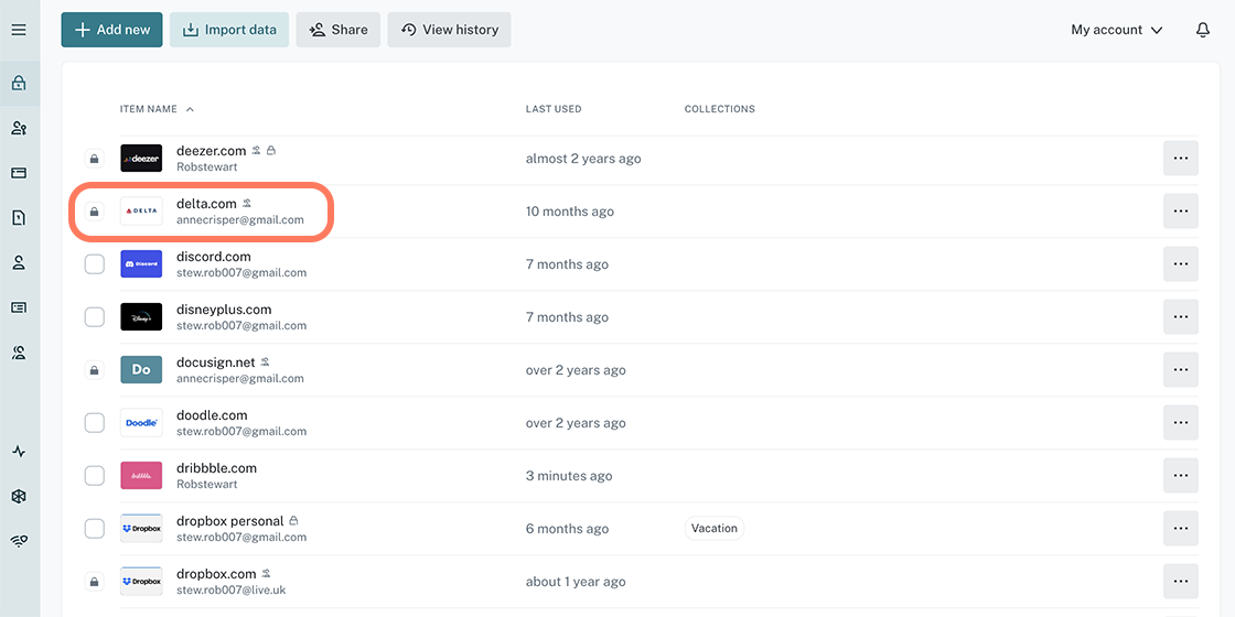 How do I find and use a login shared with me? – Dashlane