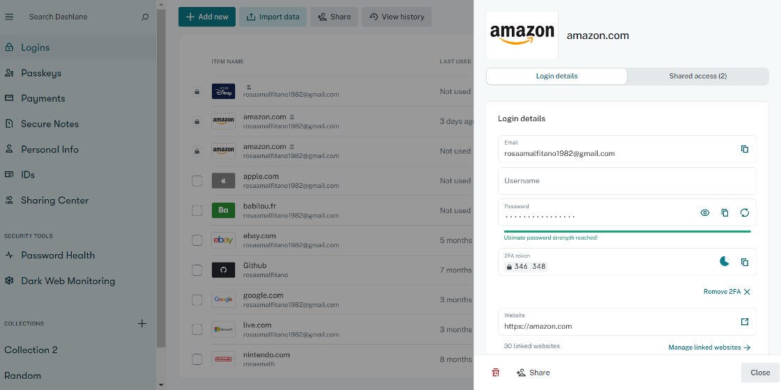 Manage logins saved in Dashlane – Dashlane