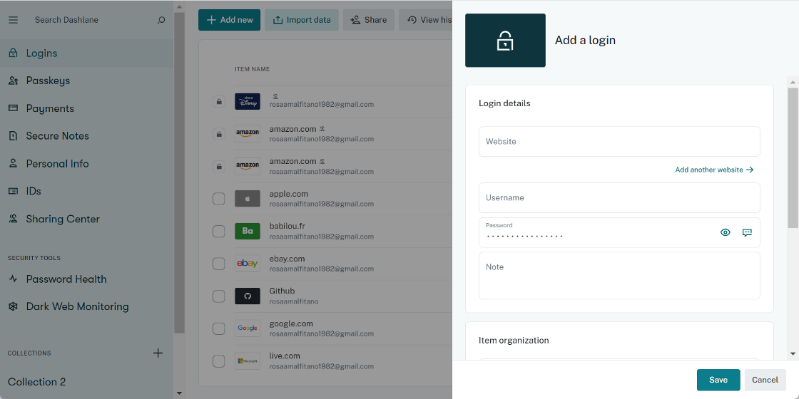 Add logins directly in the Dashlane app – Dashlane