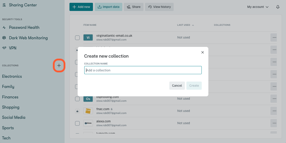 Organize your logins and Secure Notes with Collections – Dashlane