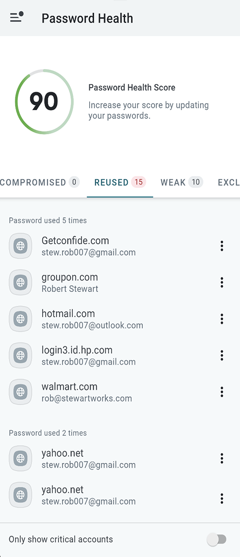 Password Health – Dashlane