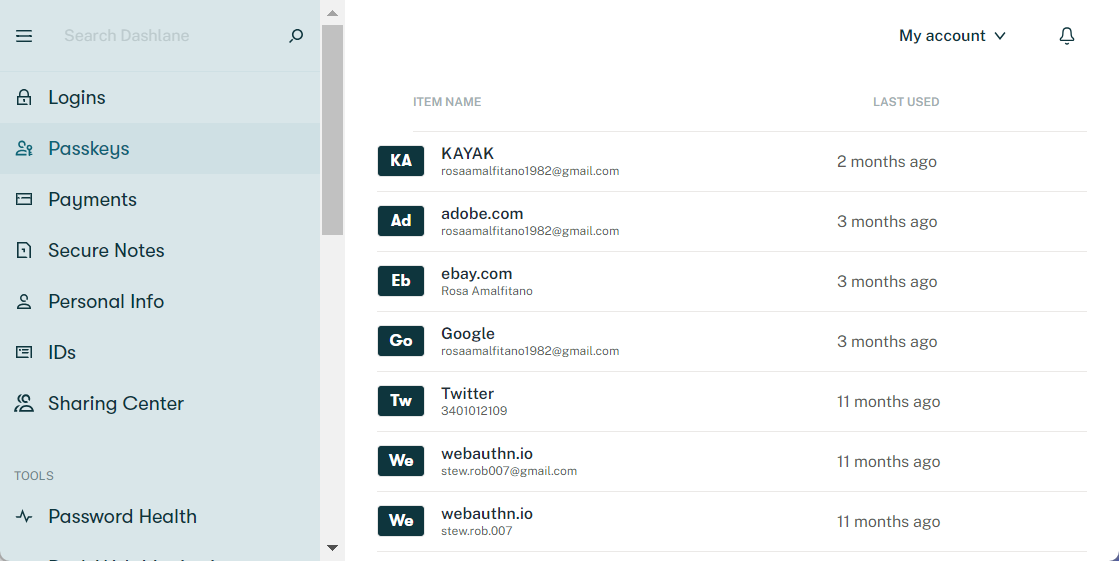 Save and manage passkeys in Dashlane – Dashlane
