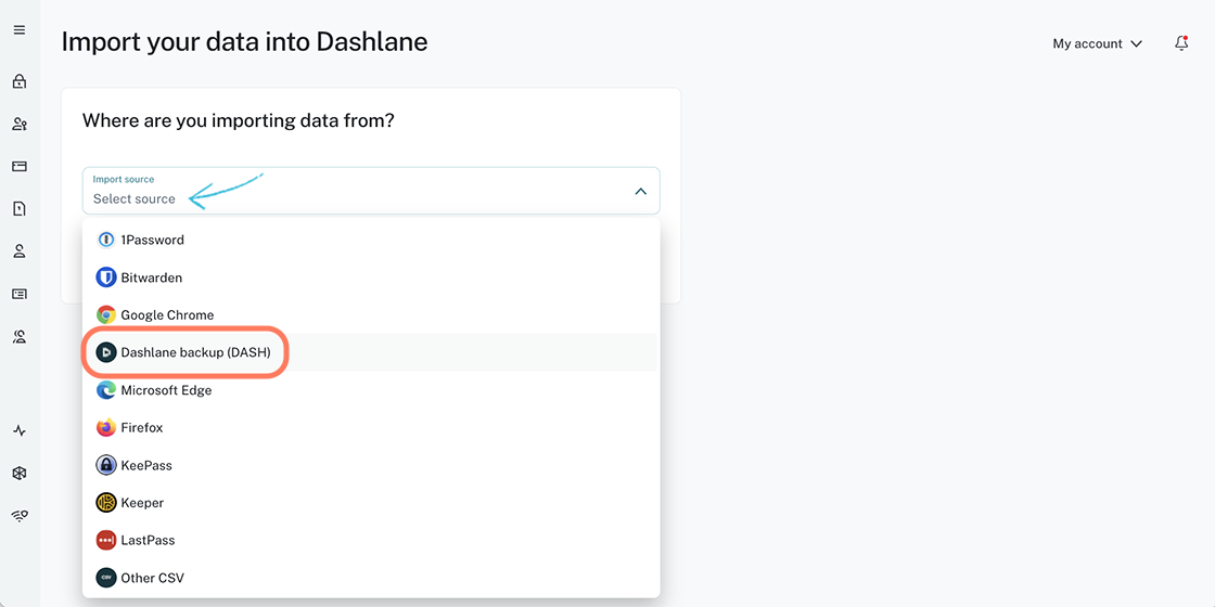 Share your data with a trusted person – Dashlane