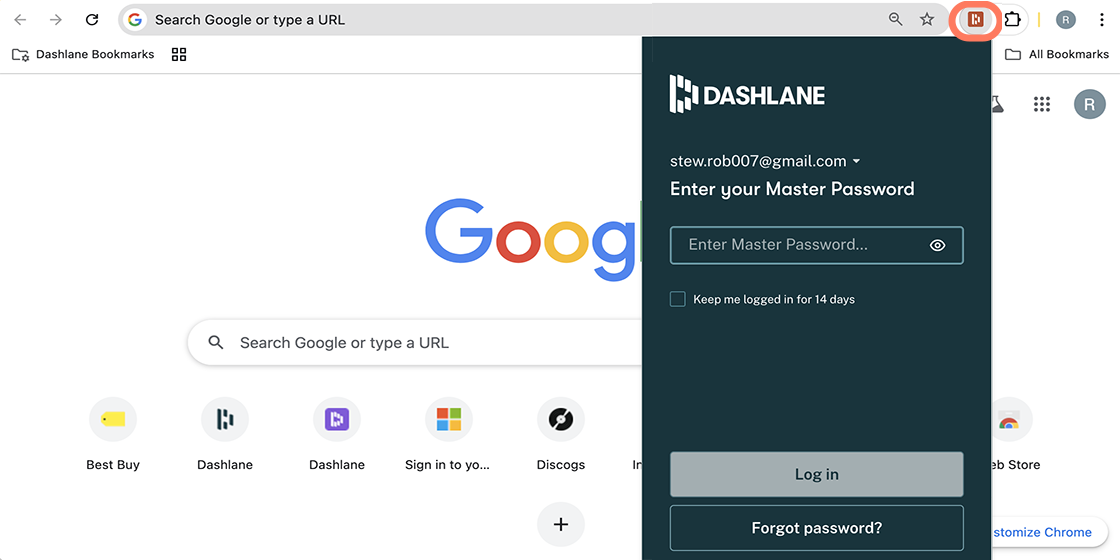 Acceso de escritorio restringido solo a la Extensión Inteligente de Dashlane – Dashlane