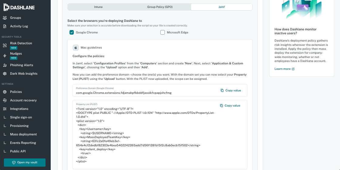 Implementar masivamente la Smart Extensión para planes de Omnix usando macOS y Jamf – Dashlane