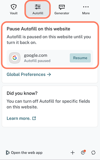Dashlane Autofill isn't working – Dashlane