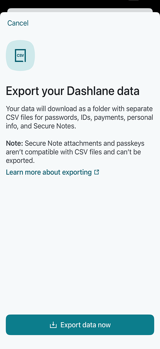 Export your Dashlane data – Dashlane