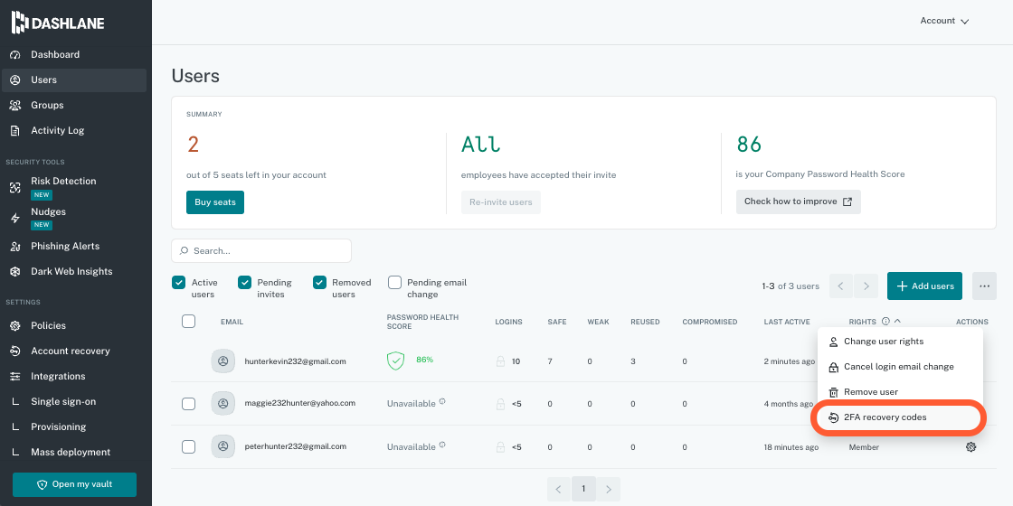 Manage members of professional plans – Dashlane