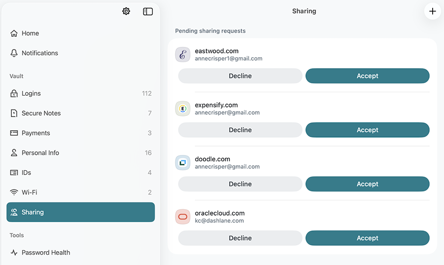 How do I find and use a login shared with me? – Dashlane