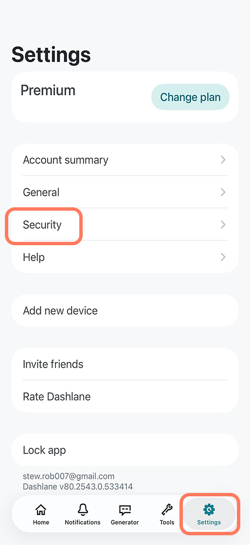 Log out of Dashlane – Dashlane