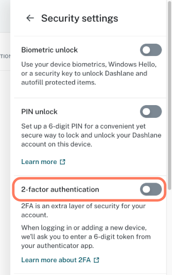 Use 2-factor authentication (2FA) to log in to your Dashlane account ...