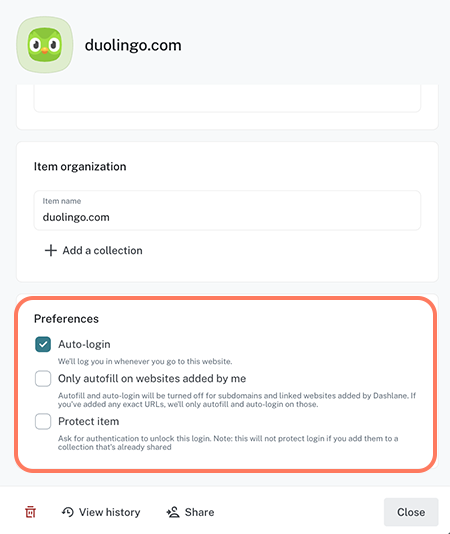 Edit and delete logins in Dashlane – Dashlane