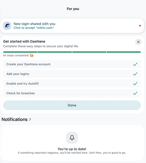 Get started with the "For you" tab – Dashlane